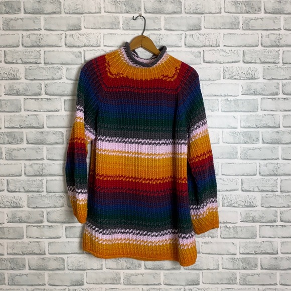 Express | Sweaters | Vintage Express Colorful Knit Turtleneck Sweater ...